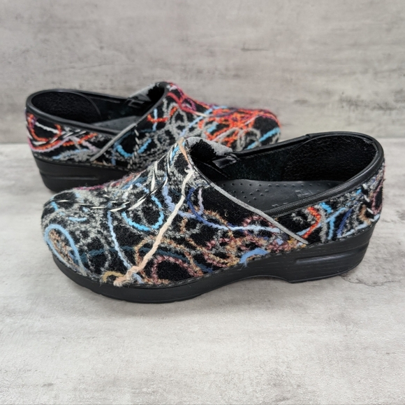 Dansko | Shoes | Dansko Clogs Scribble Confetti Wool Yarn Colorful ...